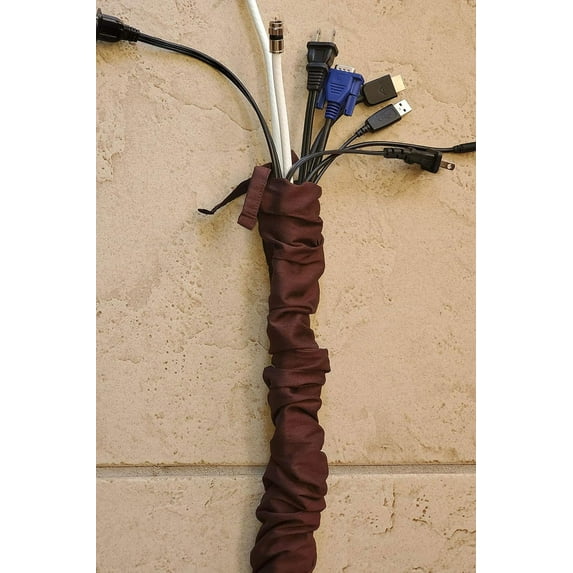 FUGEE-Cord & Chain Cover, 6.5 feet, Dupioni Faux Silk Fabric, Hook-and ...