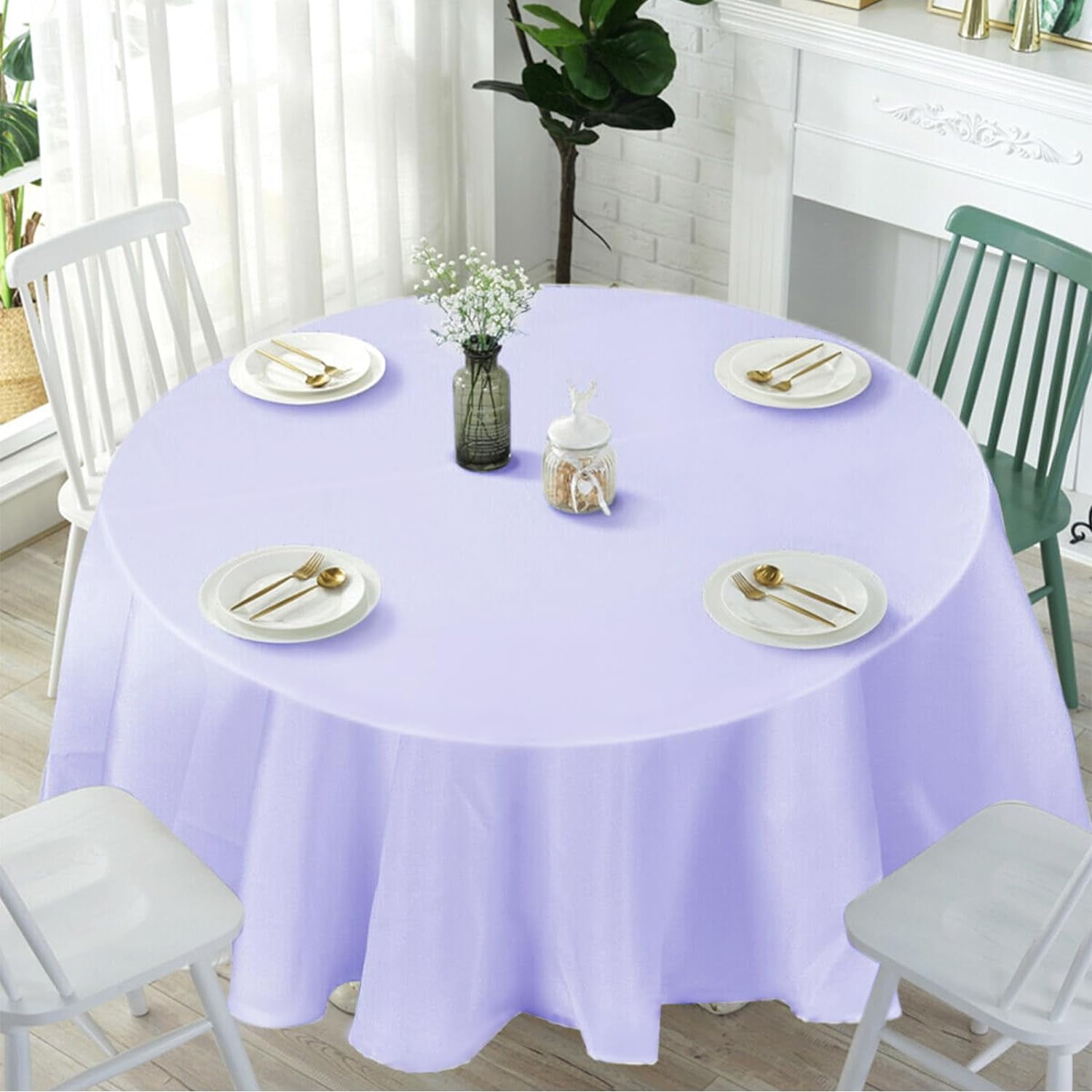FUGEE-Disposable Round Tablecloths - 12 Pack, Assorted Colors, Plastic ...