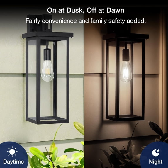 FUGEE-Dusk to Dawn Outdoor Sensor ST19 LED Edison Bulb, 5000K Daylight ...