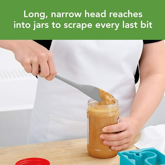 FUGEE-Flex-Core Silicone Spatula Jar Scraper - Long-Handled Rubber ...