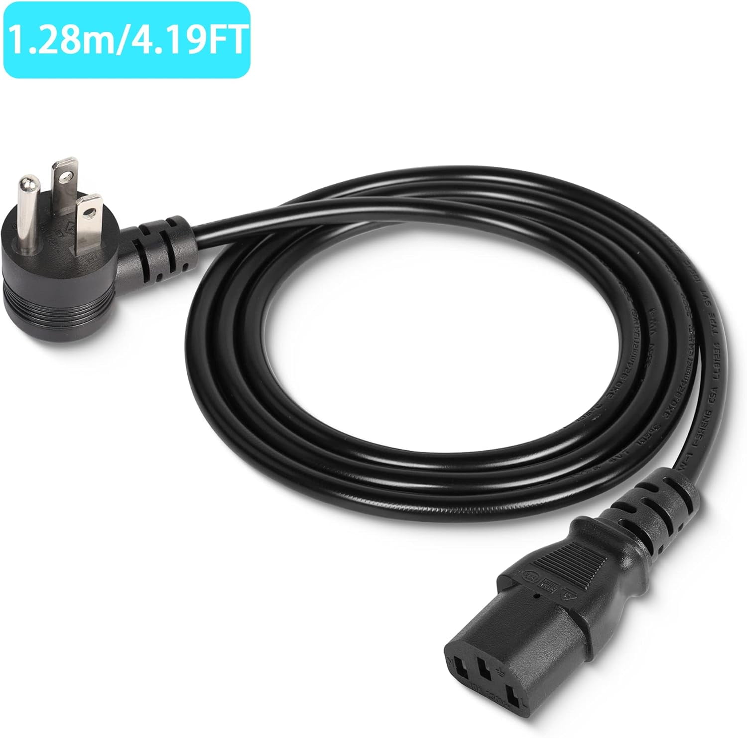 FUGEE-GELRHORN 1.5M 90 Degrees 3-Prong NEMA 5-15P to IEC 320 C13 Power ...