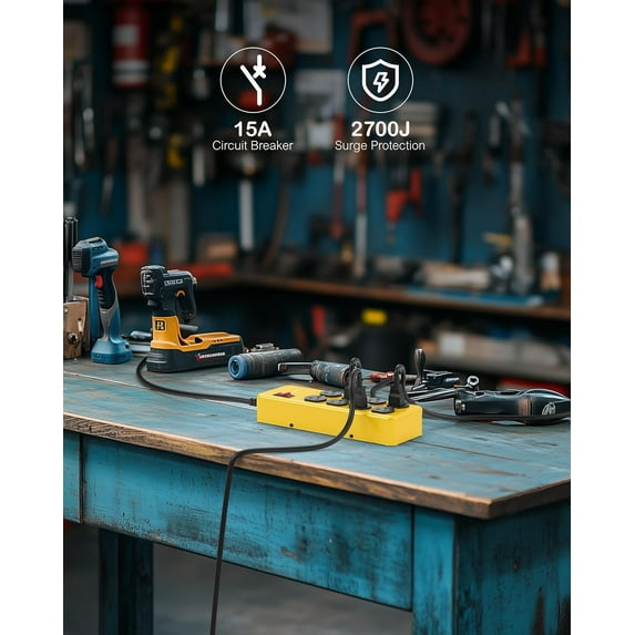 FUGEE-Heavy Duty Power Strip,Industrial Heavy Metal Case Surge ...