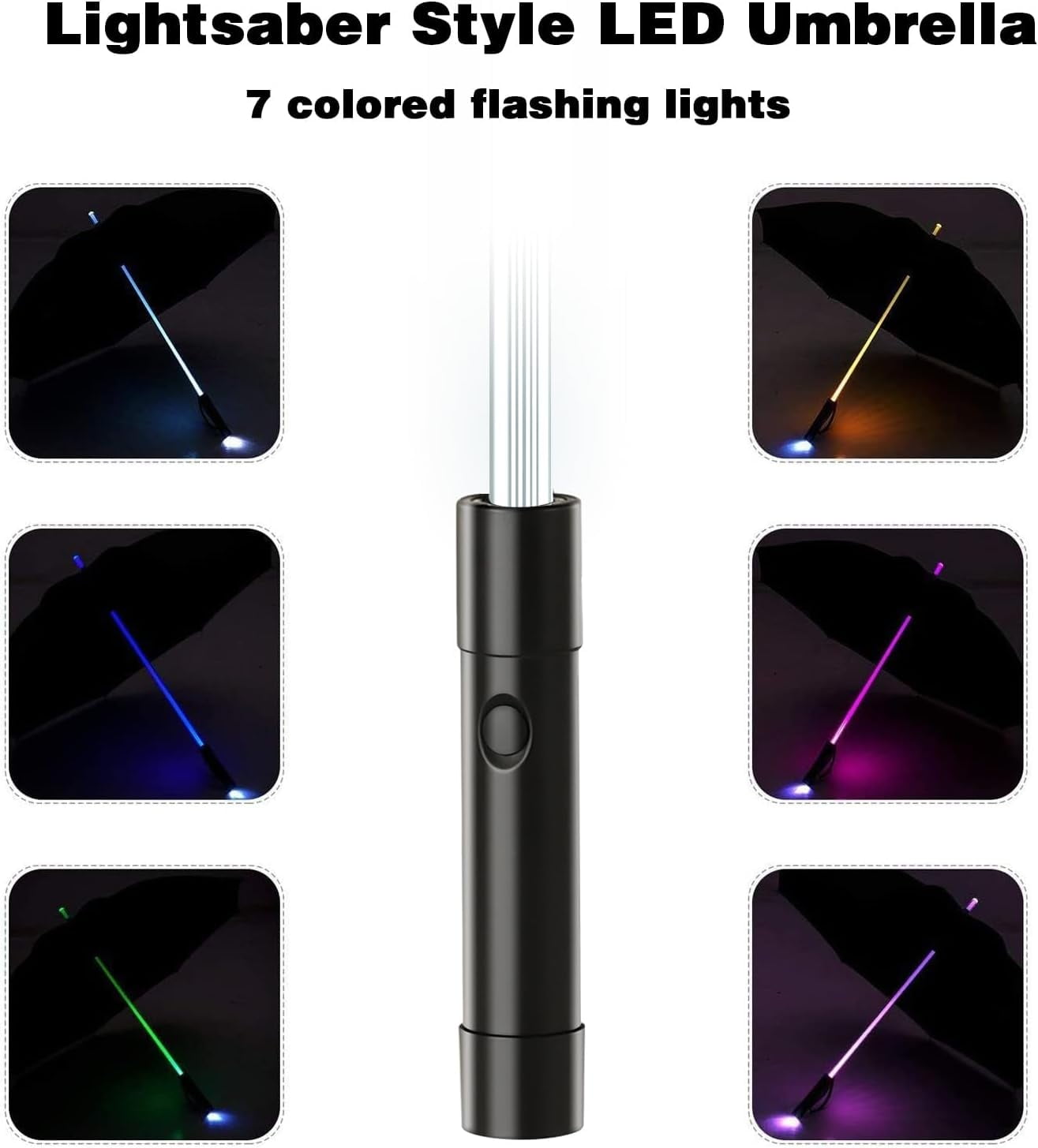 FUGEE-Lightsaber Umbrella LED Light up Golf Umbrellas with 7 Color ...