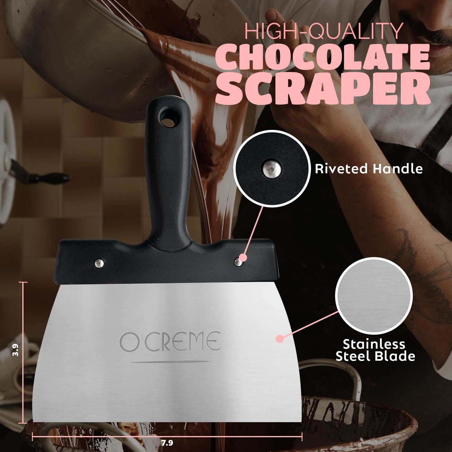 FUGEE-O'Creme Coating Spatula for Chocolate - Stainless Steel Chocolate ...