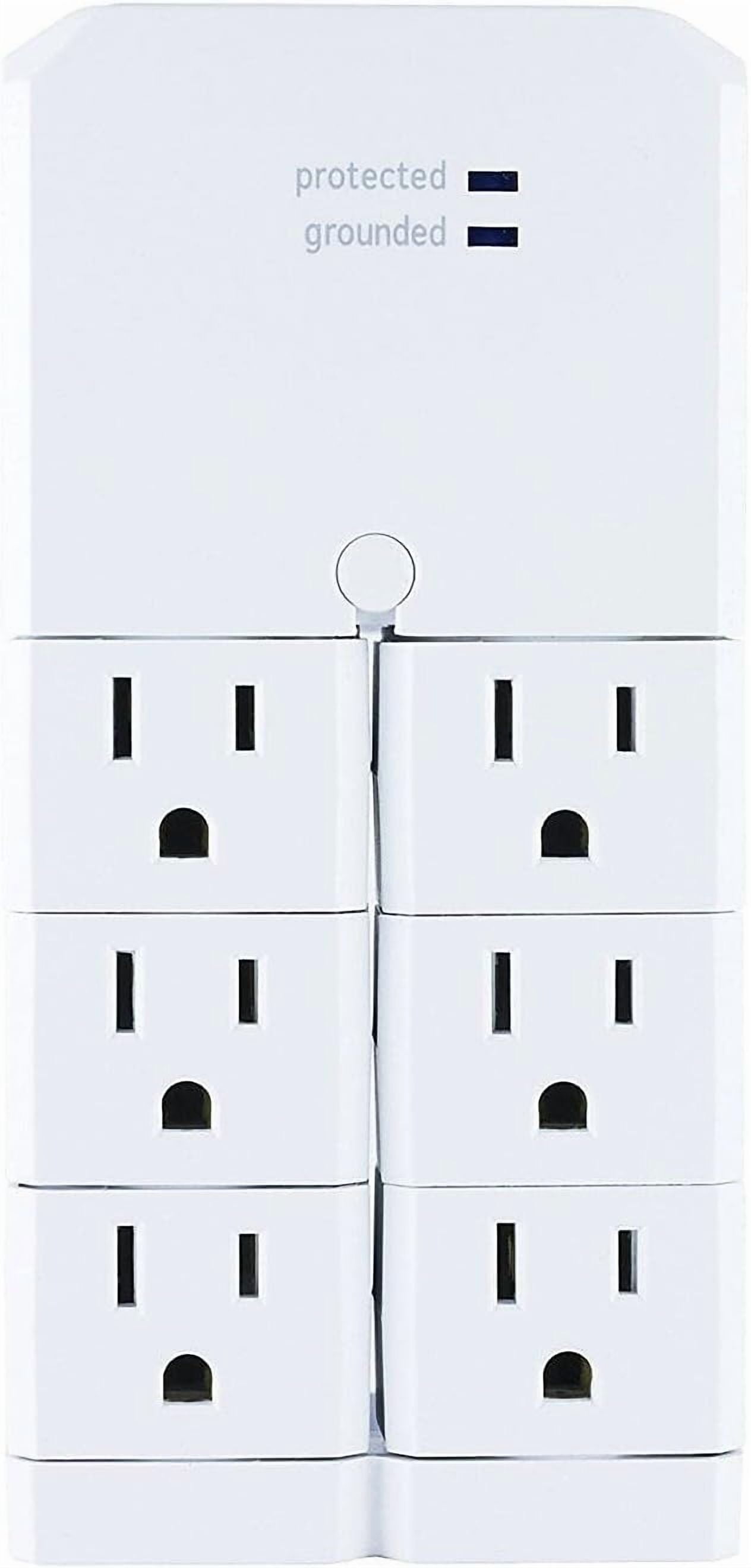 FUGEE-Pro 6-Outlet Extender Surge Protector with Swivel Outlets, Wall ...