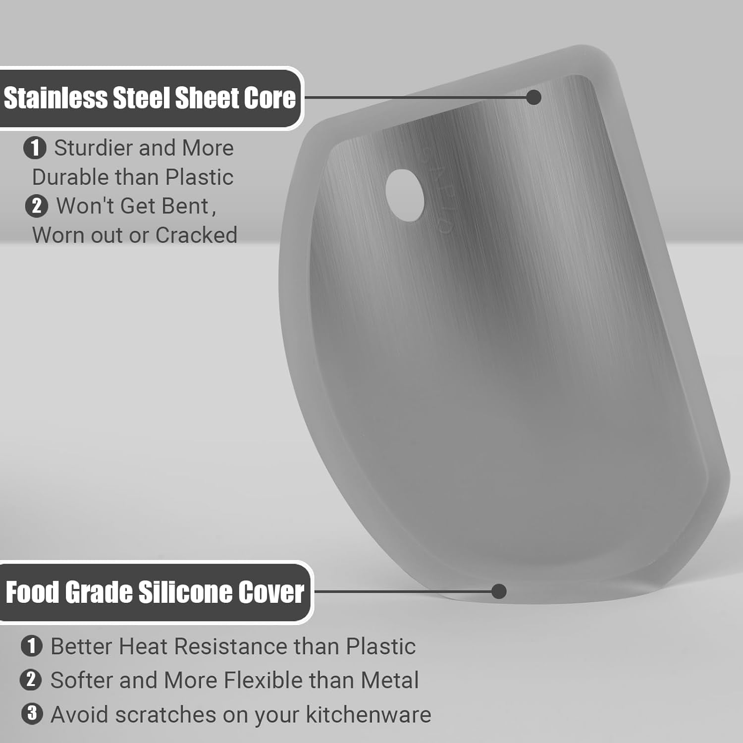 FUGEE-Sapid Flexible Curved Edge Silicone Bowl Scraper(5.98"x4.3 ...
