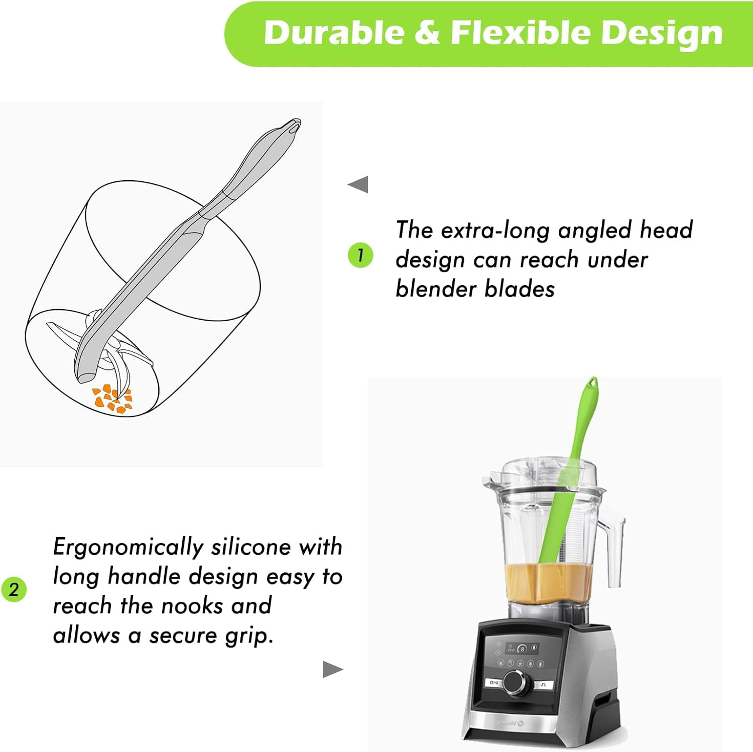 FUGEE-Silicone Blender Spatula for Vitamix Blade Scraper - Easy to ...