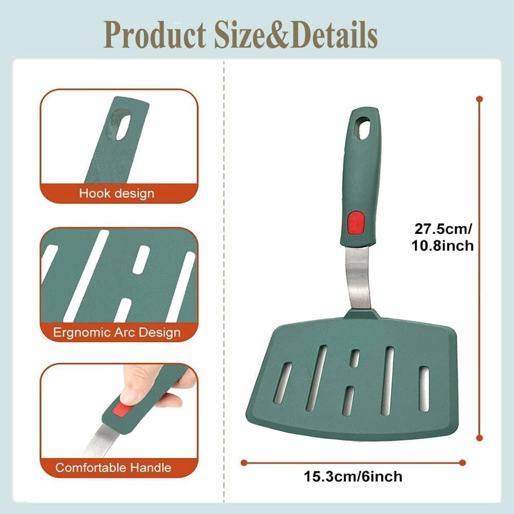 FUGEE-Silicone Spatula Turner, Omelette Egg Spatula Heat Resistant ...