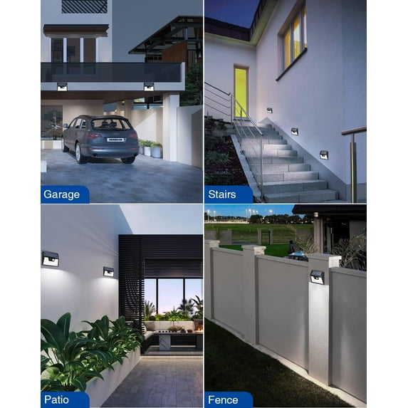 FUGEE-Solar Lights Outdoor Waterproof, 4 Pack 140LED Motion Sensor Light, 3 Modes Solar Powered ...
