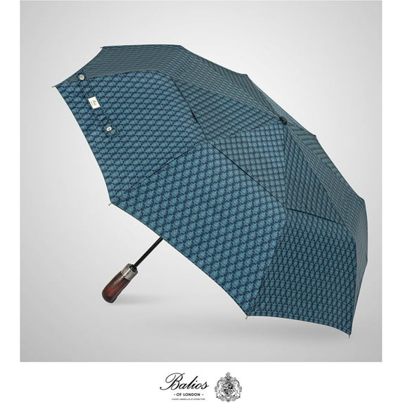 FUGEE-Travel Folding Umbrella with Real Wood Handle Auto Open Close ...