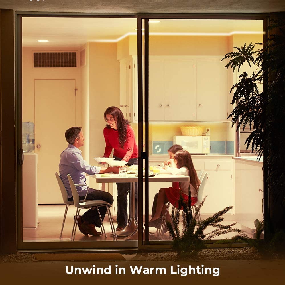 FUGEE-Warm White LED Strip Lights, Bright 300 LEDs, 3000K Dimmable ...