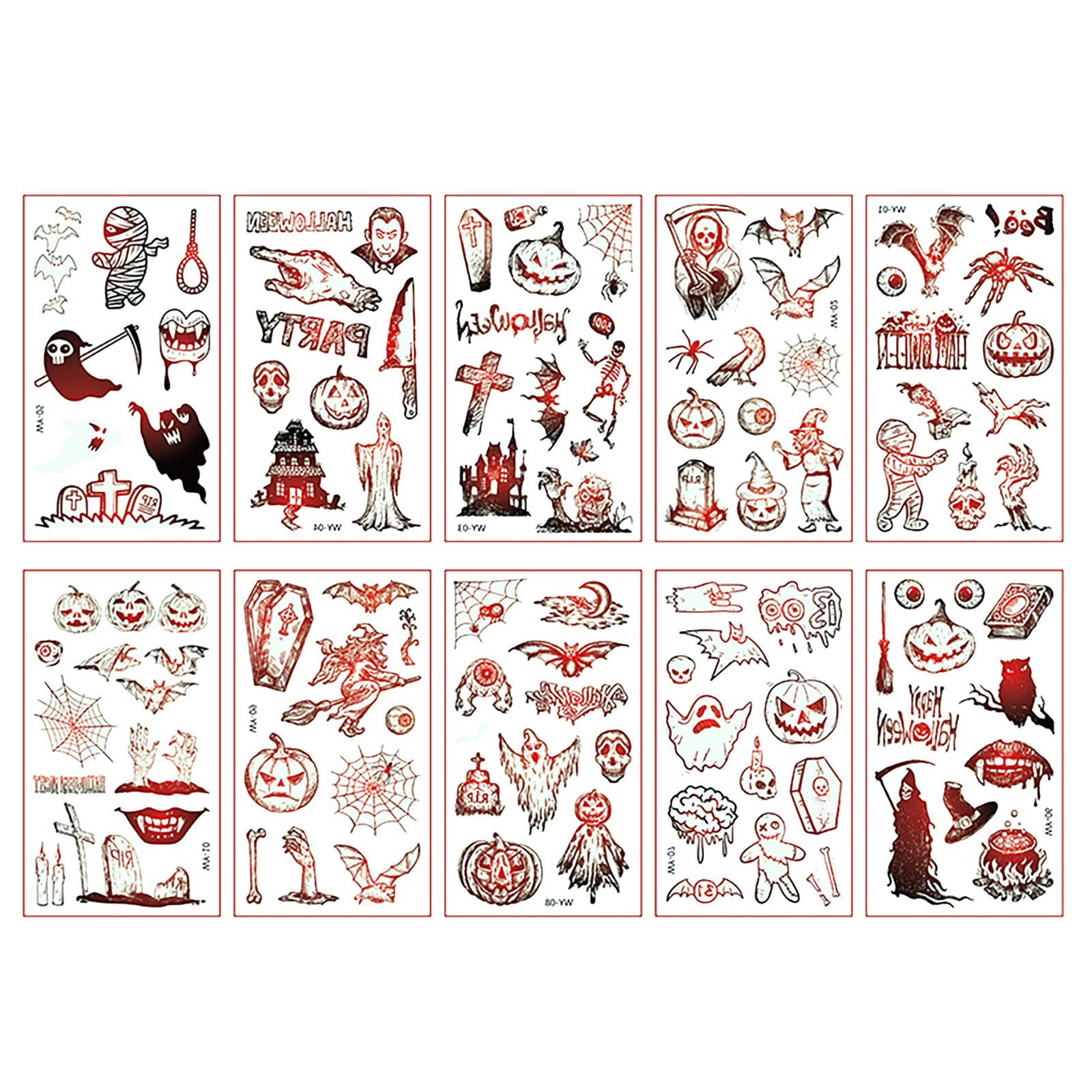 FUGIT Kids Tattoos In TattooHalloween Temporary Tattoos Dark - Walmart.com