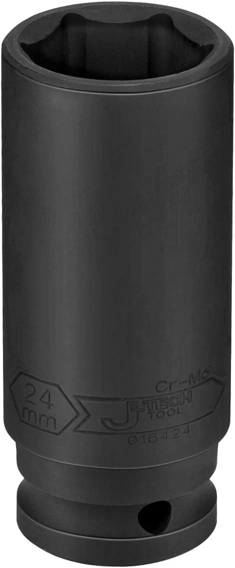 FUGee-1/2" Drive 24mm Deep Impact Socket, with Anti-Rounding 6 Point ...