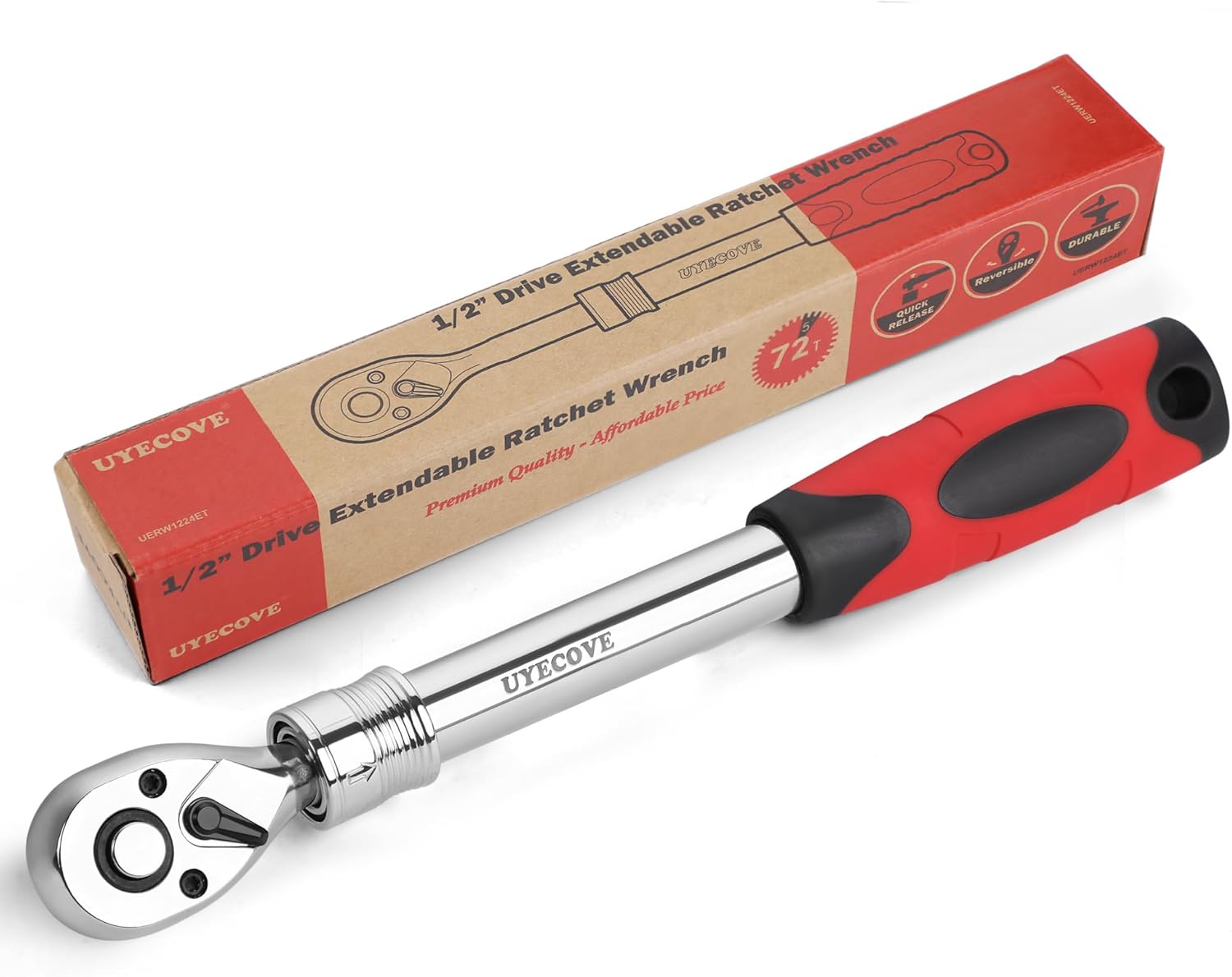 FUGee-1/2 Inch Drive Extendable Ratchet, Durable Socket Wrench with ...