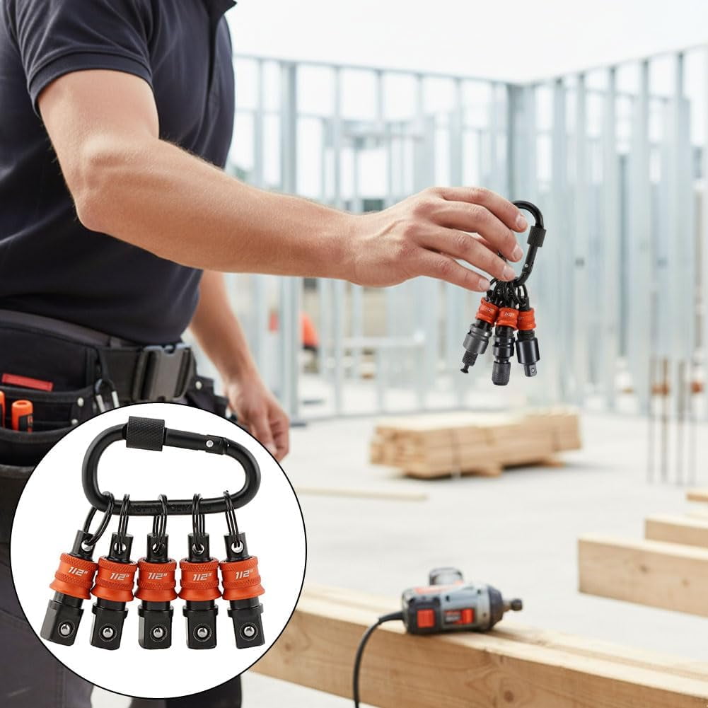 FUGee-1/2" Socket Holder Keychain 5 Pack, Heavy-Duty Quick Release Bit ...