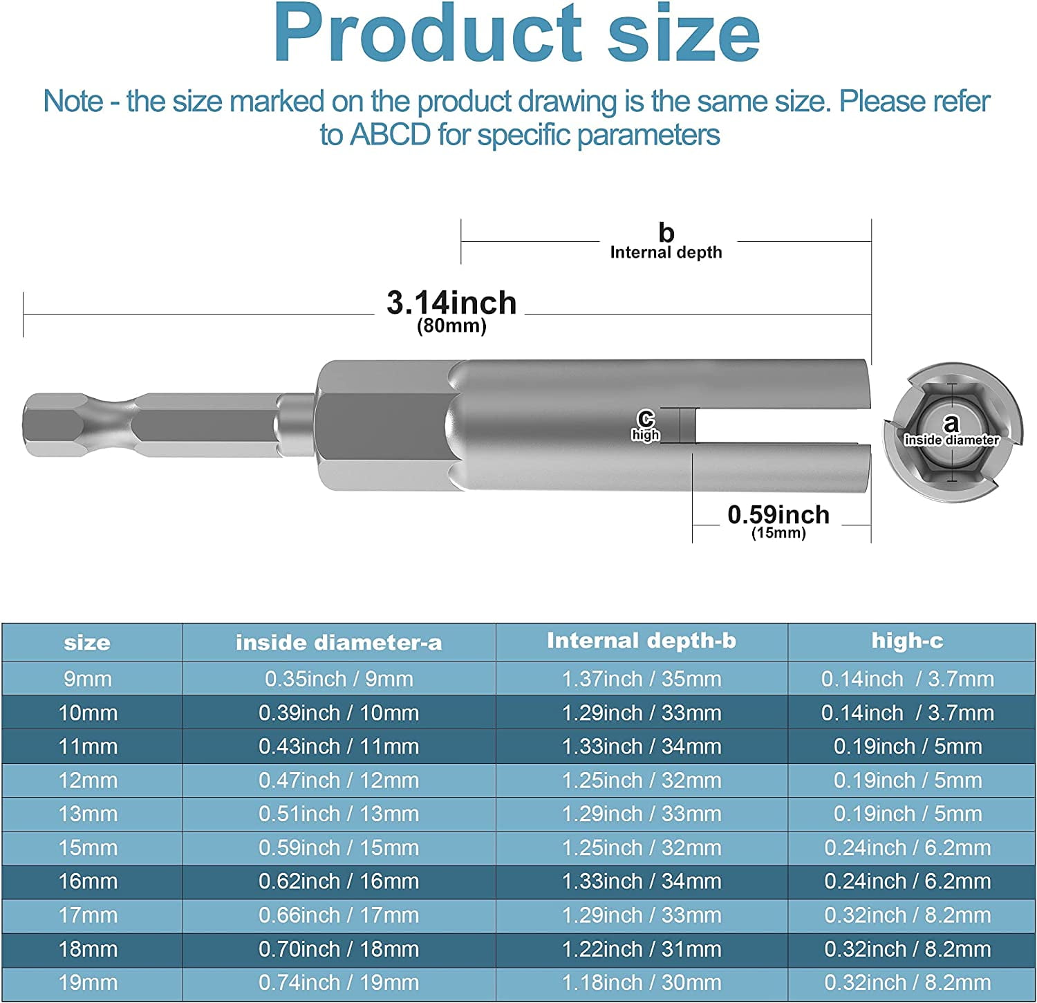 FUGee-1/4" hex shank nut driver power wing nut drill bit socket tool ...