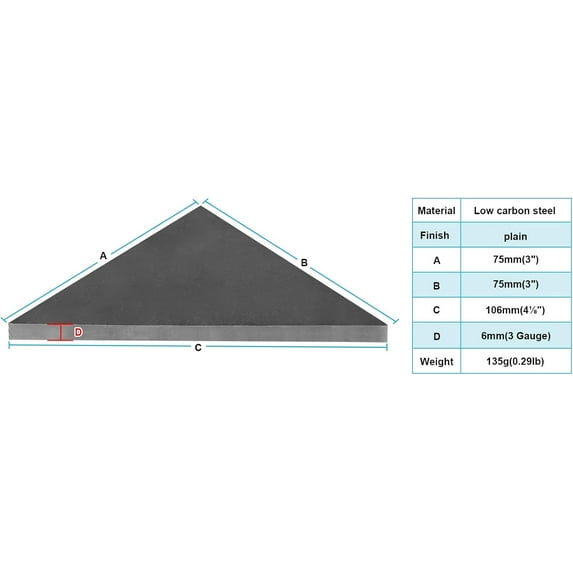FUGee-10 PCS Heavy Duty Steel Plate Gussets 3" x 3" x 1/4" Weld On ...