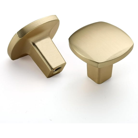 FUGee-10 Pack 1 Inch Square Brushed Gold Cabinet Knobs for Cabinets ...
