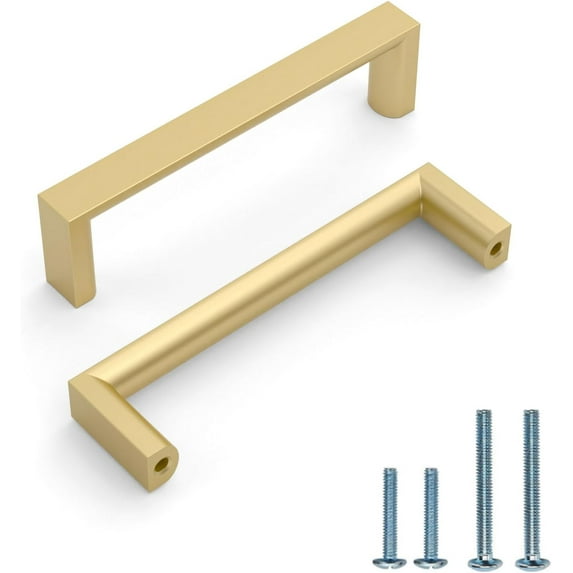FUGee-10 Pack 3.75 Inch(96mm) Kitchen Cabinet Handles Gold Cabinet ...