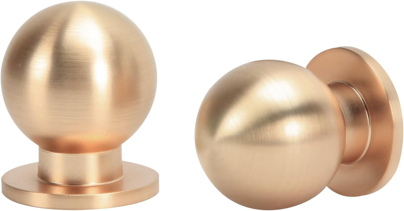 FUGee-10 Pack Brushed Gold Cabinet knobs1" Inch (25mm) Ball Furniture ...