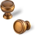 FUGee-10 Pack Vintage Antique Brass Cabinet Knobs, 1-1/4 Inch Furniture Hardware Zinc Alloy Knob ...
