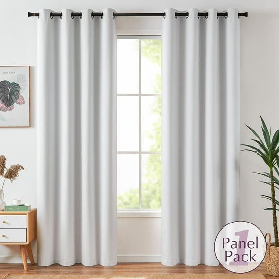 FUGee-100% Blackout Curtain 90 Inches Long White Curtain for Bedroom ...