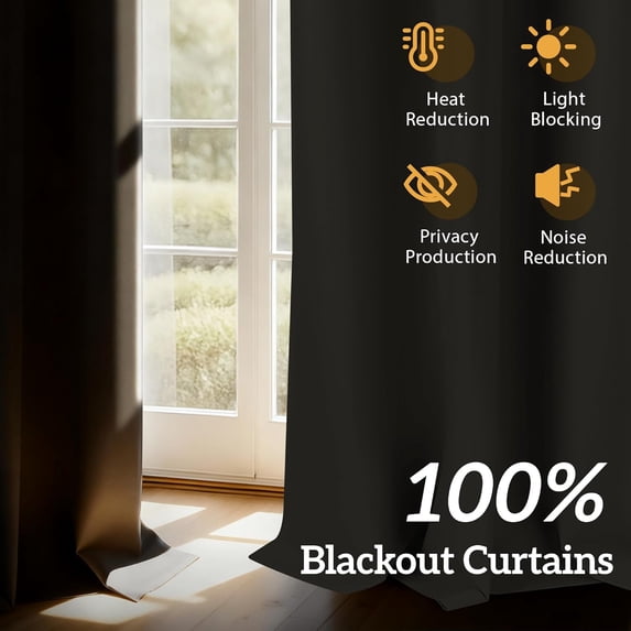 FUGee-100% Blackout Curtains 84 Inch Length for Bedroom Living Room ...