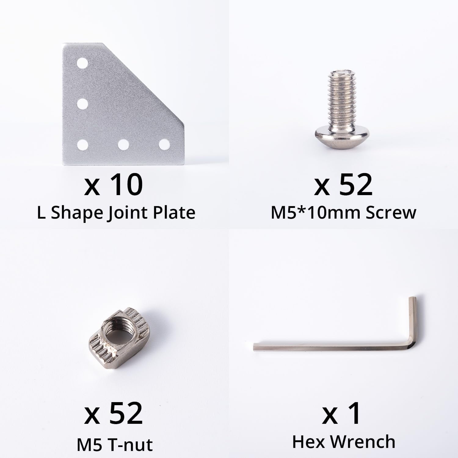 FUGee-10PCS L Shape 2020 Corner Bracket Outside Joint Plate for 2020 ...