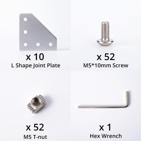 FUGee-10PCS L Shape 2020 Corner Bracket Outside Joint Plate for 2020 ...