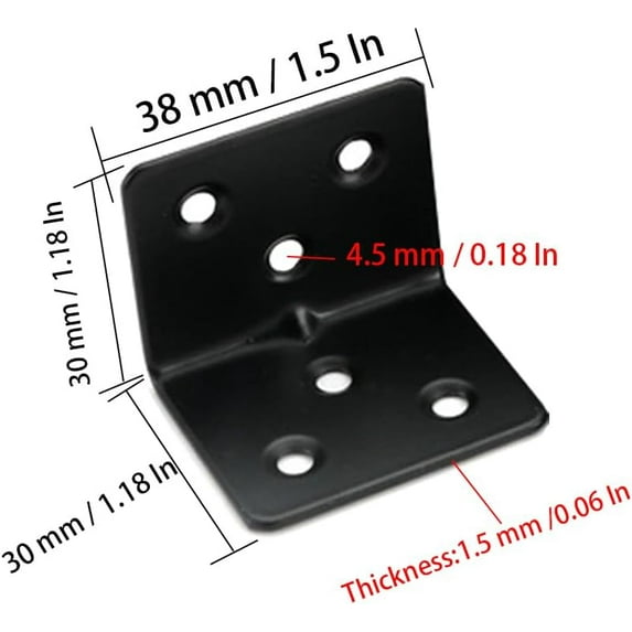 FUGee-10Pcs 2 x 2 x 2 inch Stainless Steel L Shaped Right Angle Corner ...