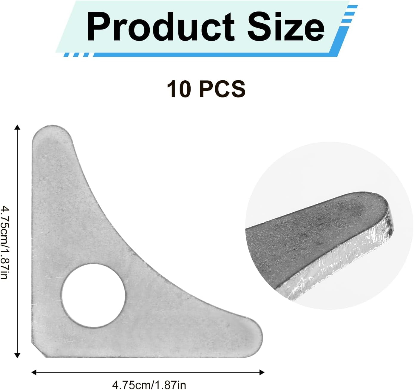FUGee-10pcs 1-Hole Steel Gusset, 1 7/8" x 1 7/8" Tall x 1/8" Thick ...