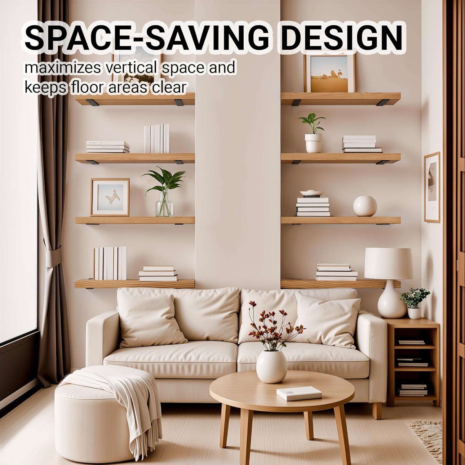 FUGee-12 Pack 6" Floating Shelf Bracket, Shelves Brackets, Wood ...