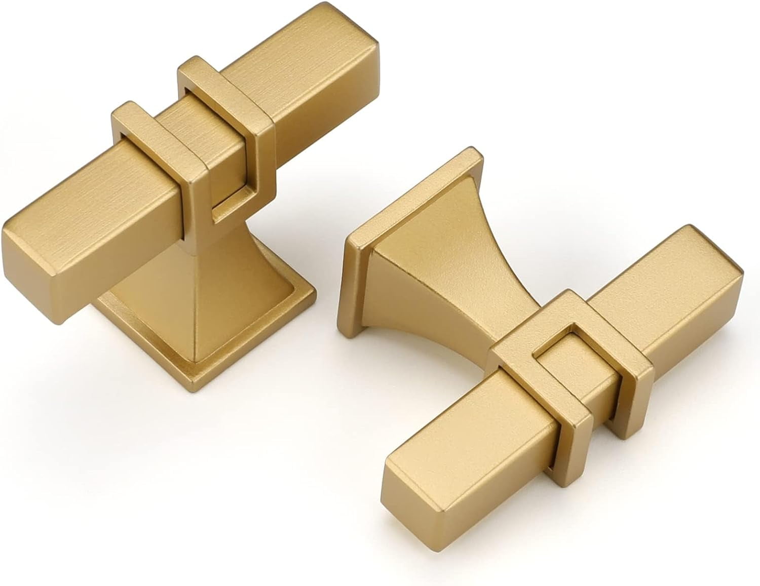 FUGee-12 Pack Gold Cabinet Knobs Square Zinc-Alloy Gold Dresser Drawer ...