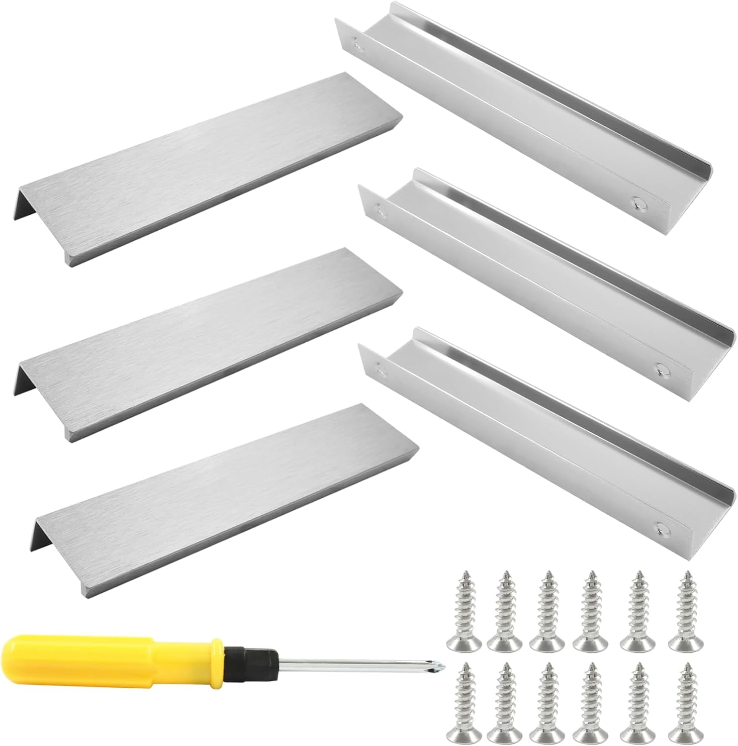 FUGee-12 Pack Hidden Cabinet Pulls 5.9"/150mm Finger Edge Handles ...