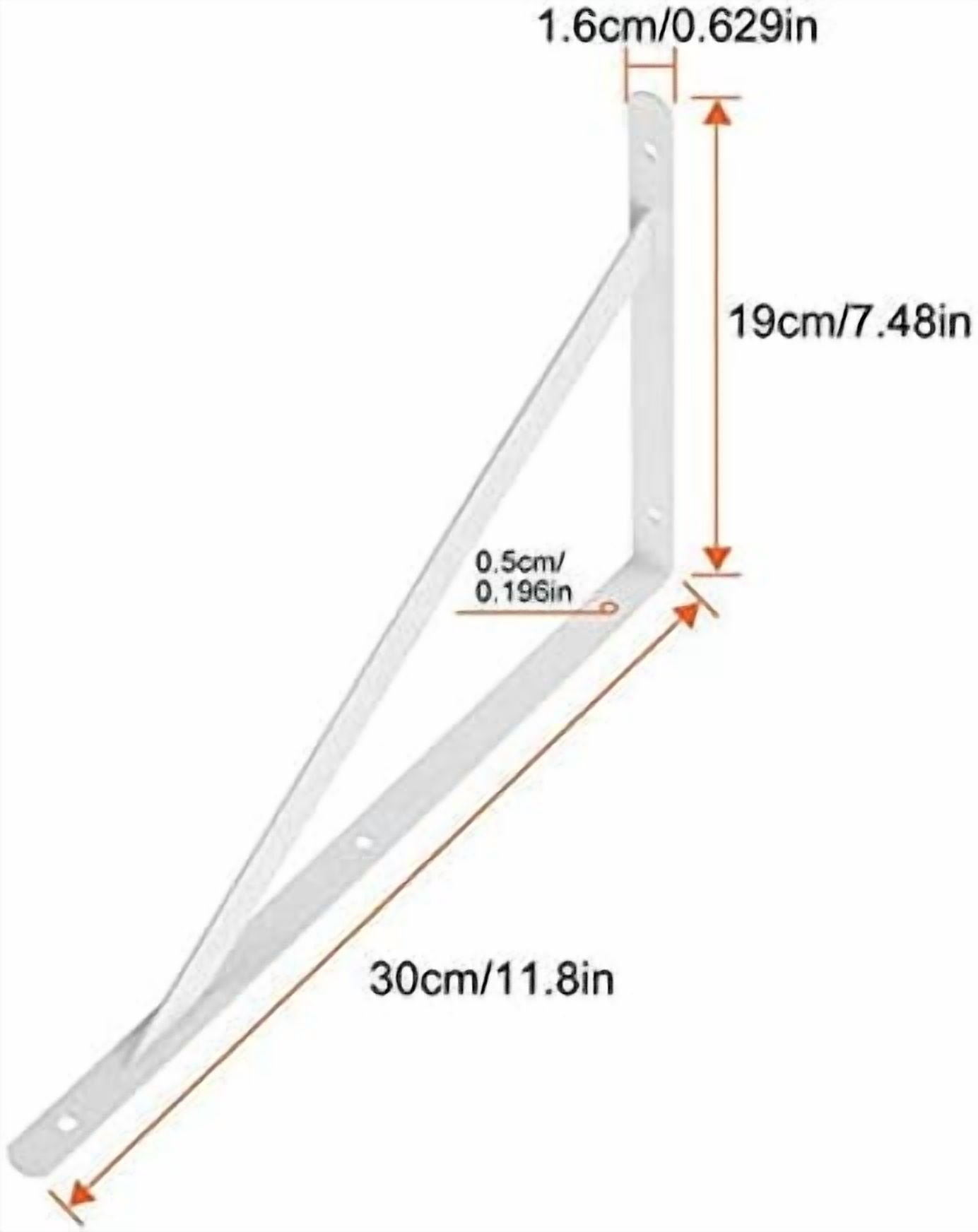 FUGee-12 Pack White Steel Shelf Brackets 12x8inch - Heavy Duty L ...