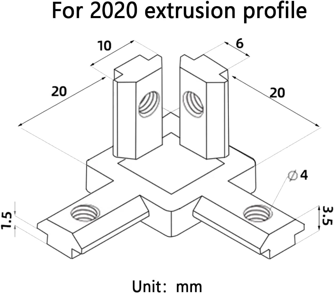 FUGee-12Sets 2020 Aluminum Extrusion Hardware Accessories with Screws ...