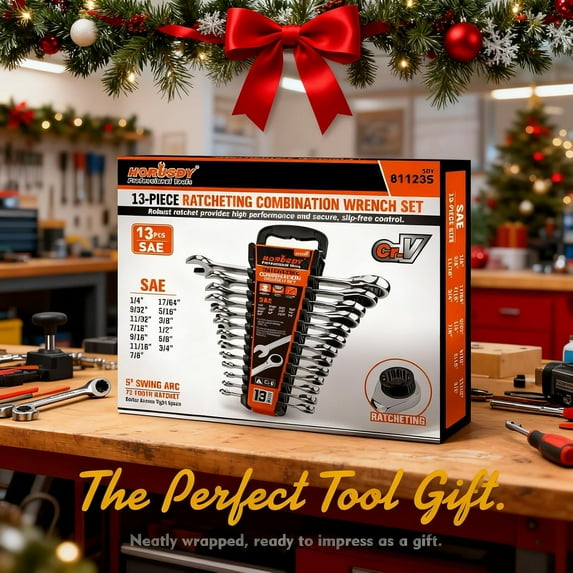 FUGee-13-Piece Sturdy Ratcheting Wrench Set | SAE 1/4''–7/8'' | Max ...