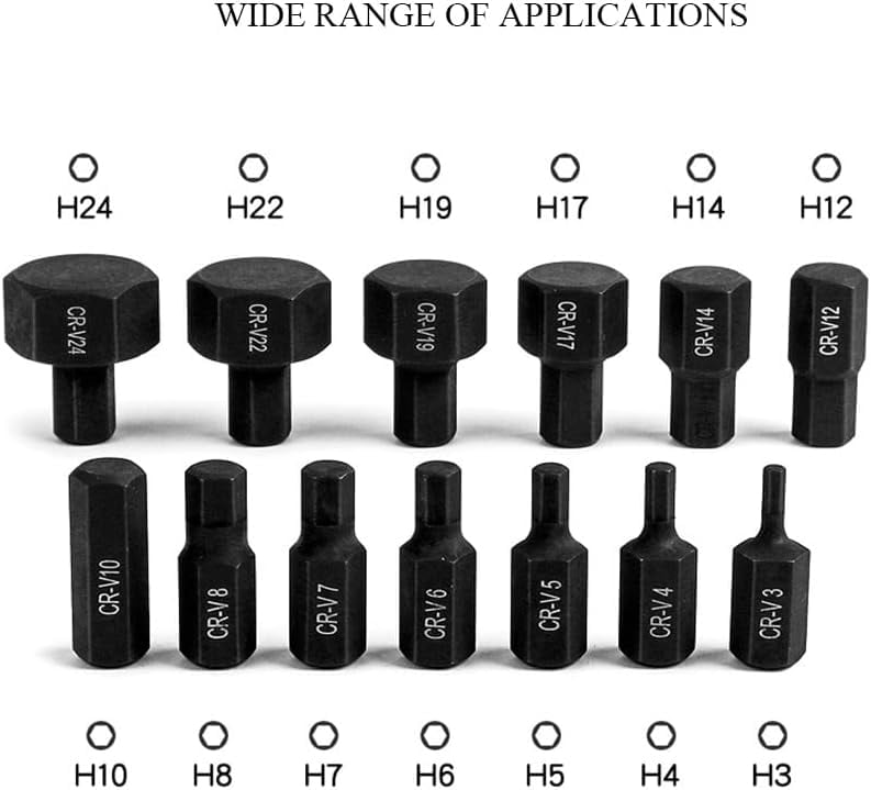 FUGee-14pcs 1/2 inch Hex Bit Socket Set, Hexagonal Socket Wrench Tool ...