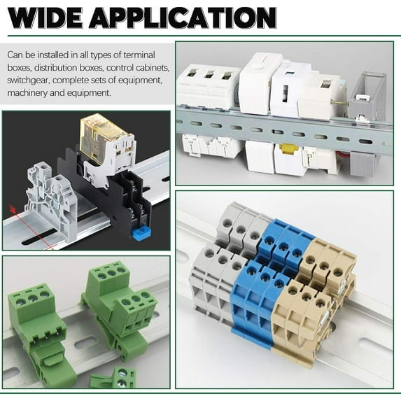 FUGee-15Pcs DIN Rail Slotted Aluminum, Top Hat Slotted DIN Rail ...