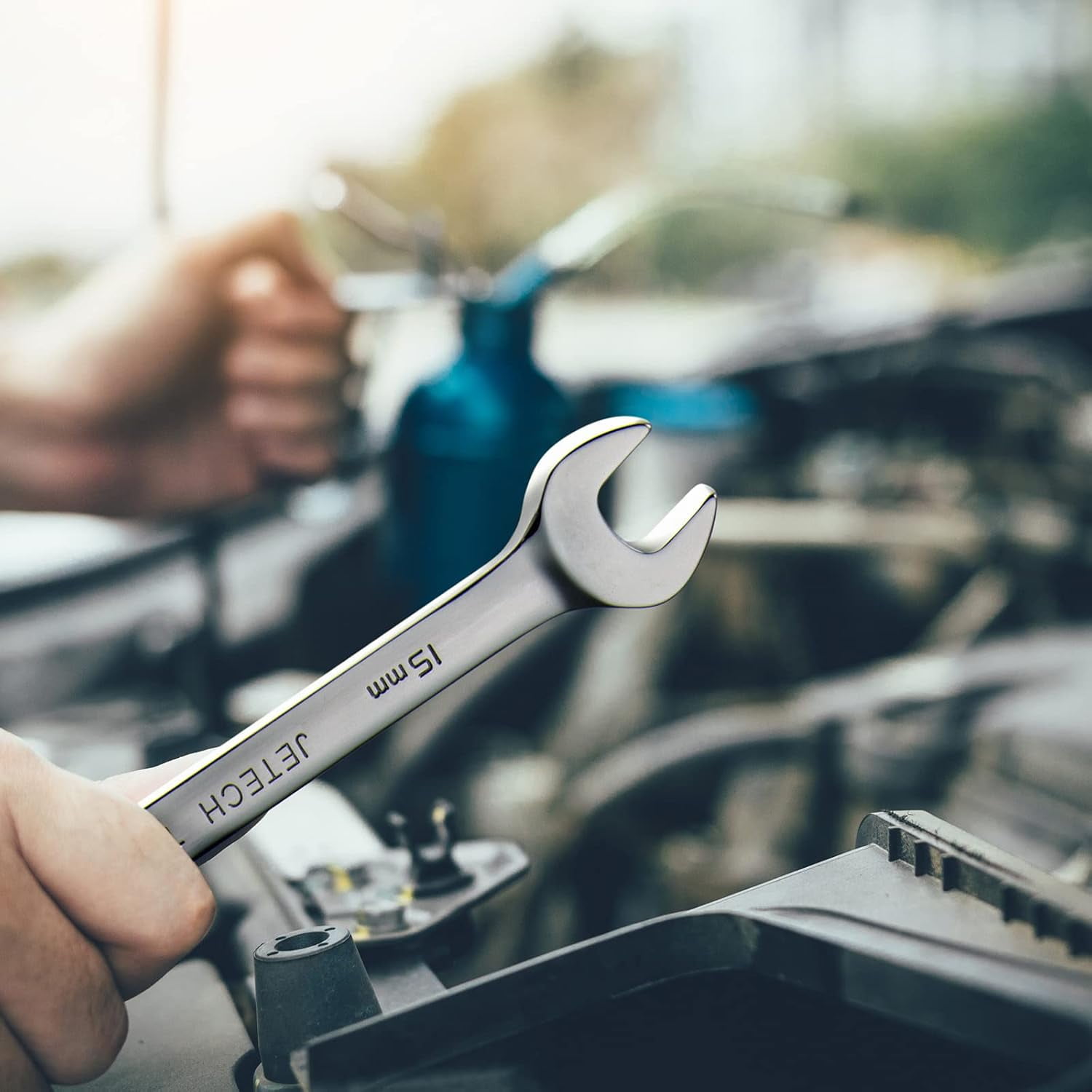 FUGee-15mm Ratcheting Combination Wrench, Industrial Grade Gear Spanner ...