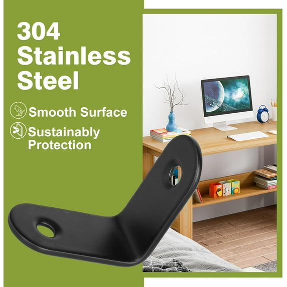 FUGee-16Pcs L Bracket Corner Braces, 90 Degree Corner Brackets, Black ...