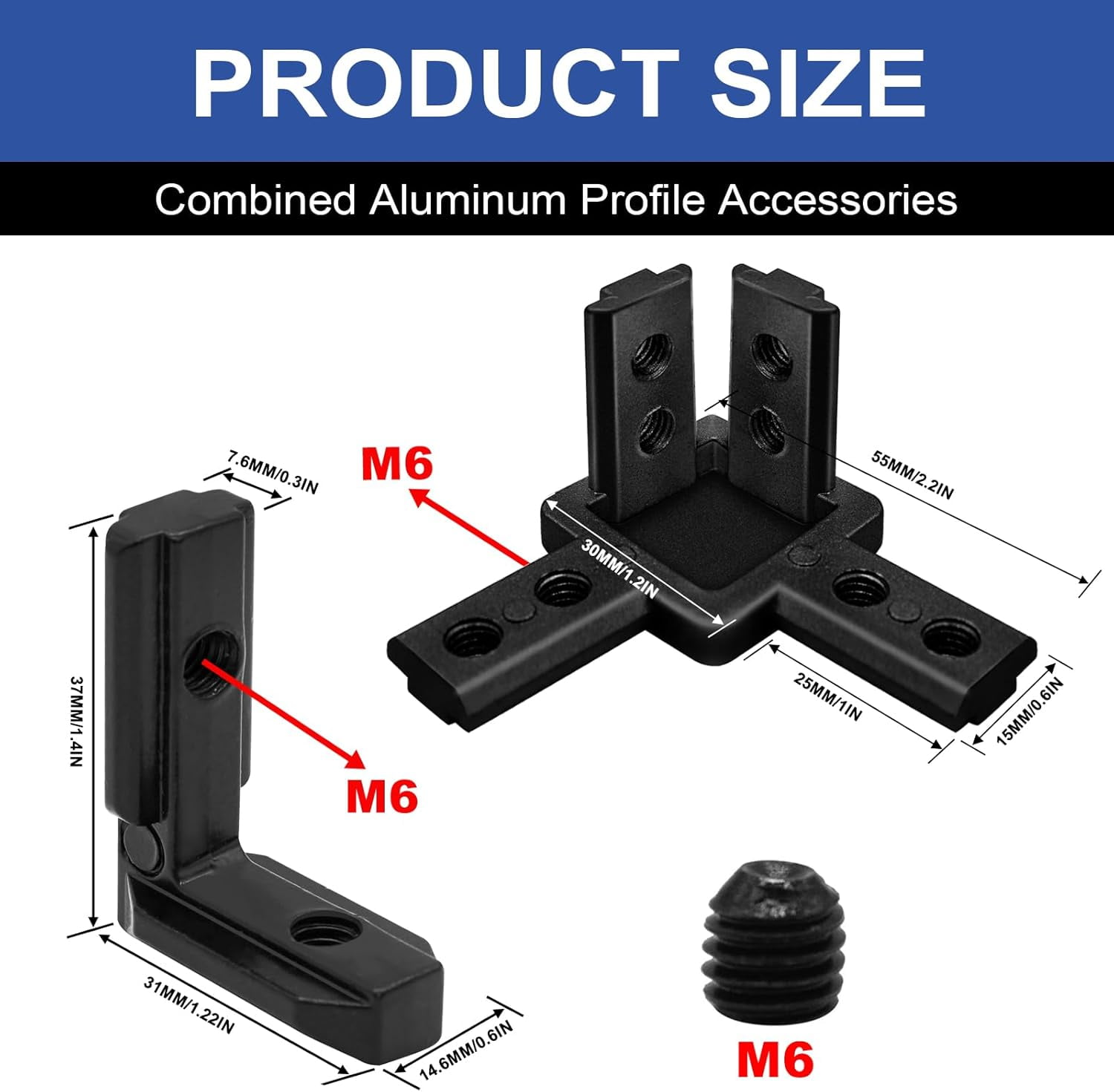FUGee-18 Pack 3030 Aluminum Extrusion Connector Hardware Accessories ...