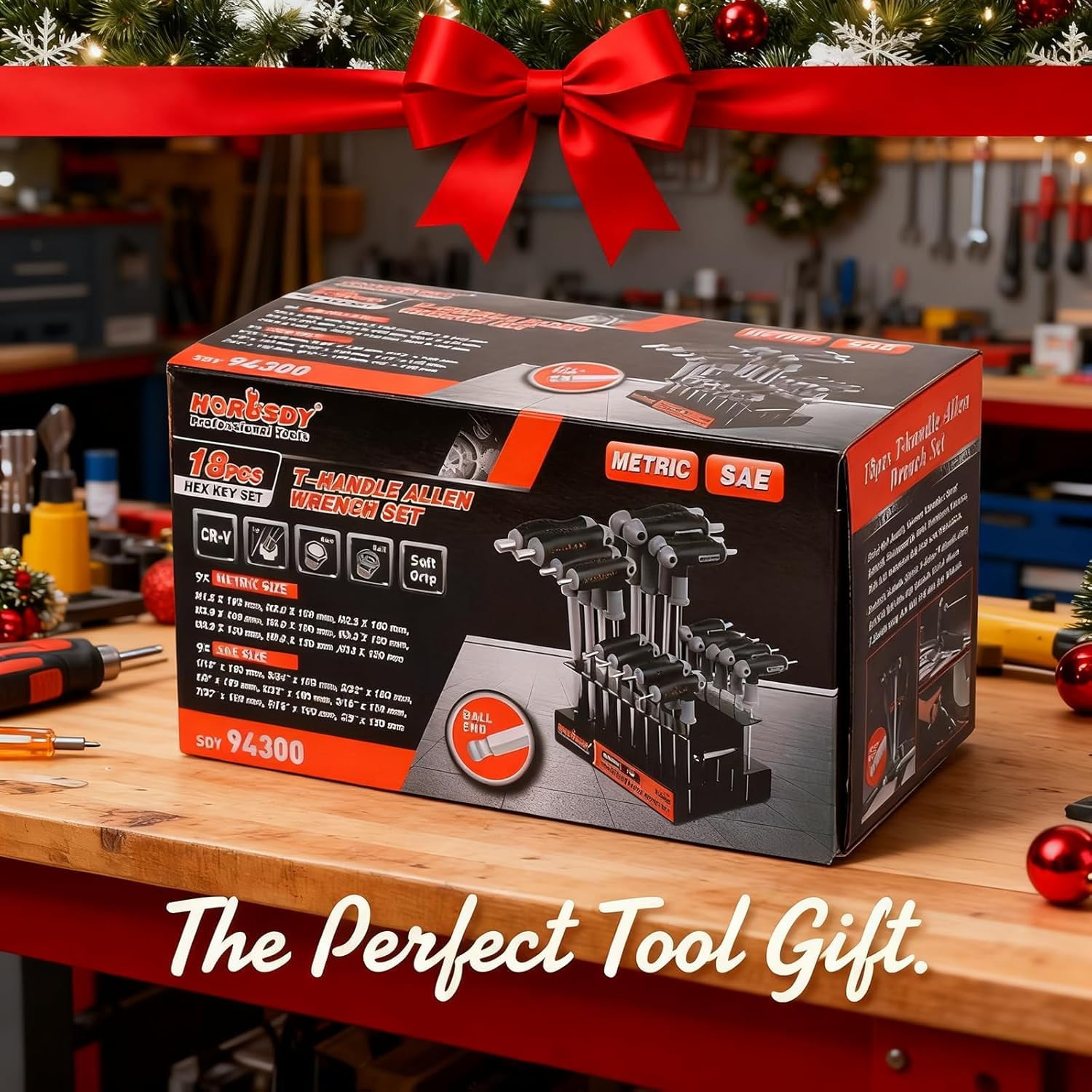 FUGee-18-Piece T-Handle allen wrench set, Inch/Metric Long Arm Ball End ...