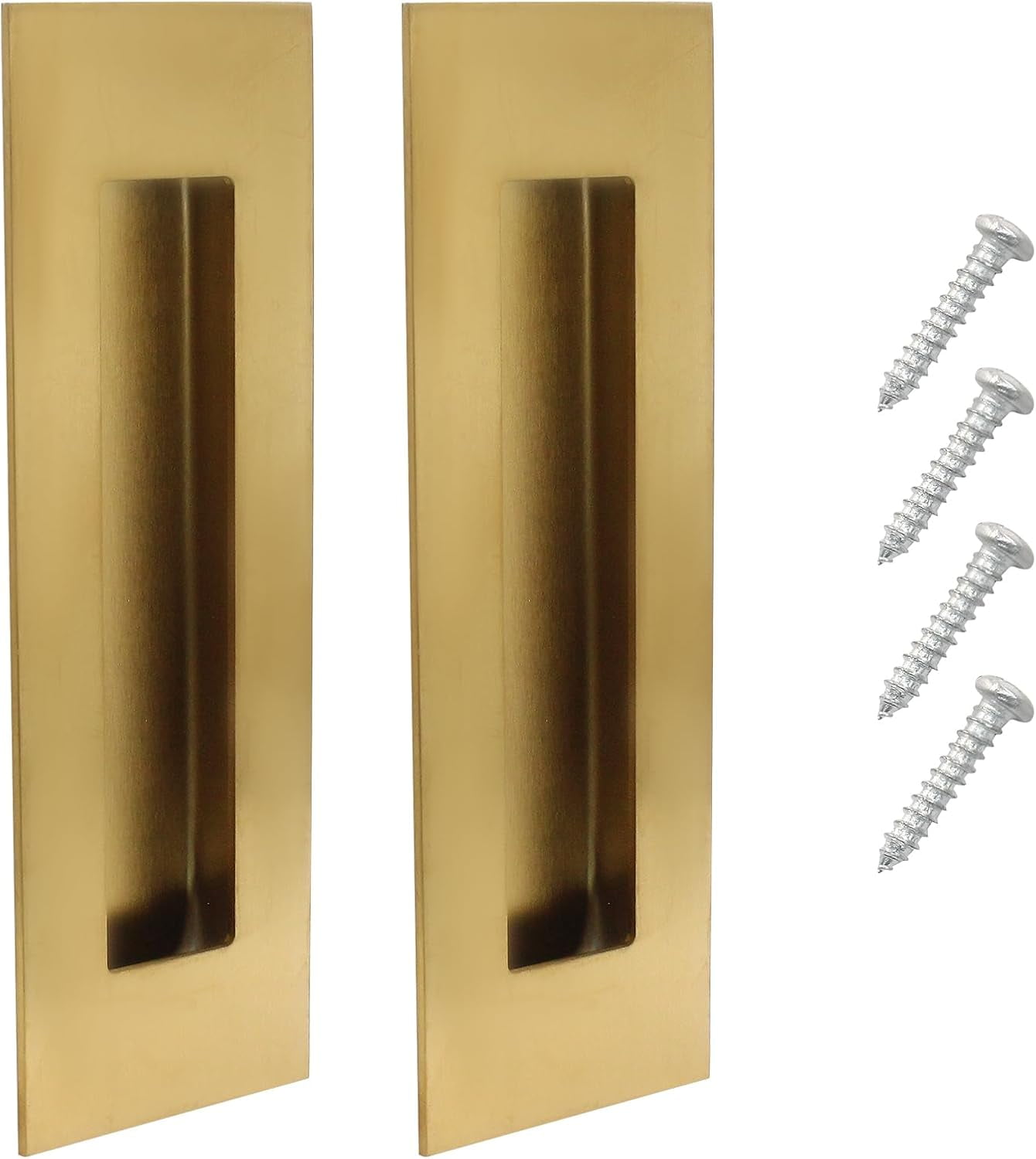 FUGee-2 Pack 5.9 Inch Recessed Pocket Door Handles, Gold Stainless ...