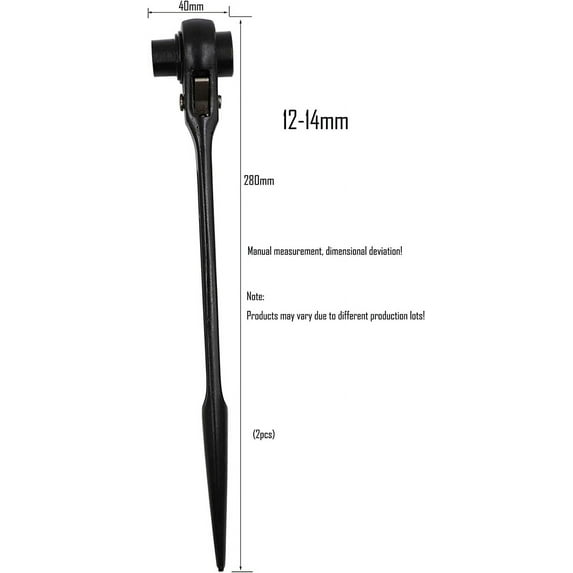 FUGee-2-Pack Hexagon Scaffold Quick Wrench, 12mm/14mm Ratchet Spanner ...
