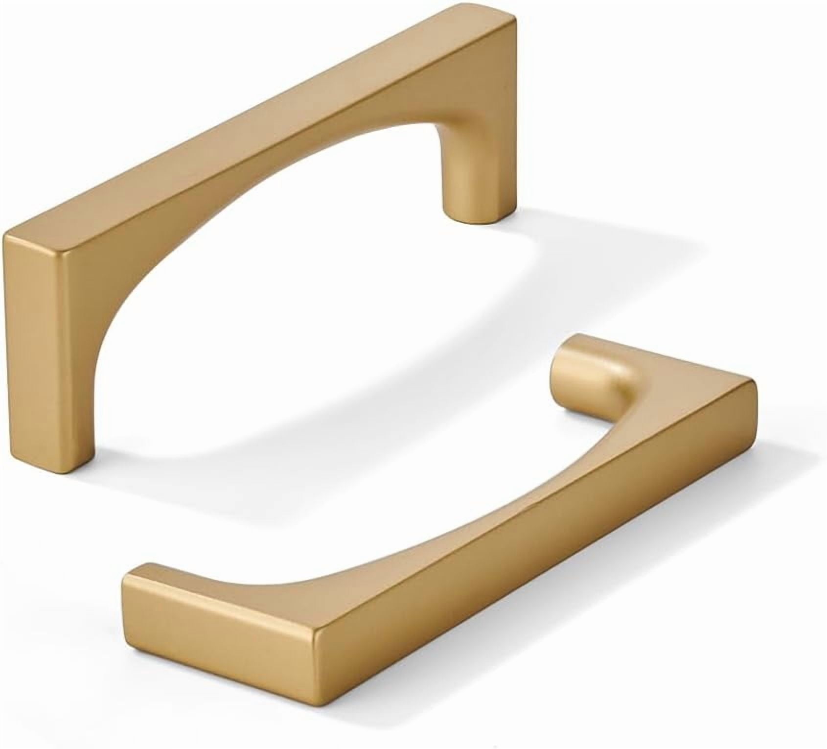 FUGee-2 Pack Solid Handles 3-Inch(76mm) Brushed Gold Cabinet pulls ...