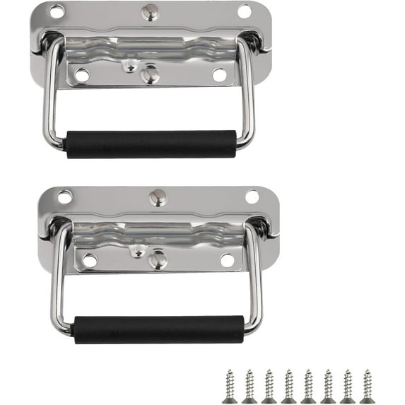 FUGee-2 Pcs Spring Loaded Handle,Heavy Duty Stainless Steel Chest ...