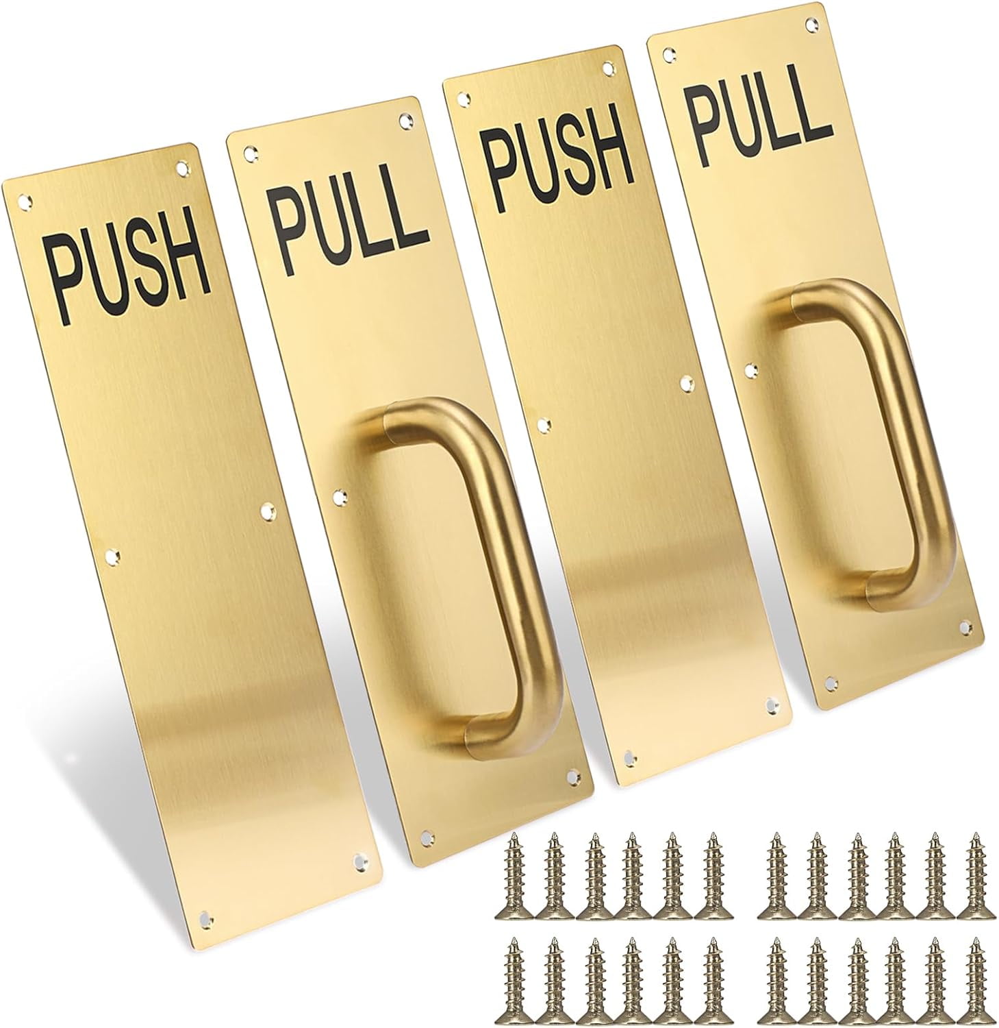 FUGee-2 Set 12" Stainess Steel Door Handle Pull & Push Plate - Heavy ...