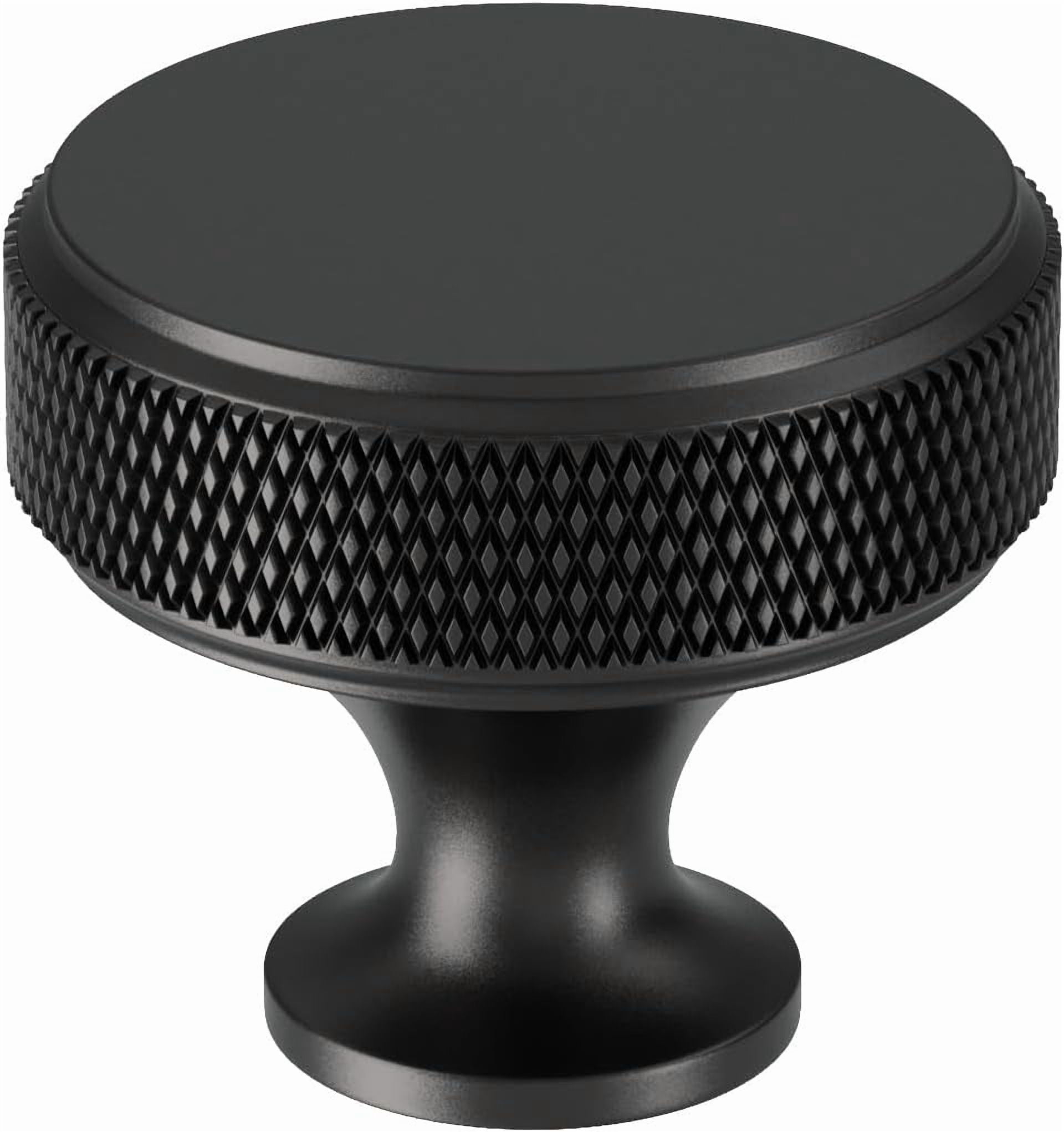FUGee-20 Pack Knurled Matte Black Cabinet Knobs Round Kitchen Hardware ...