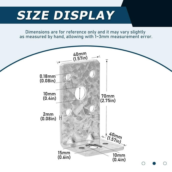 FUGee-20 Pack Small L Corner Brackets for Wood 90 Degree Angle Brackets ...